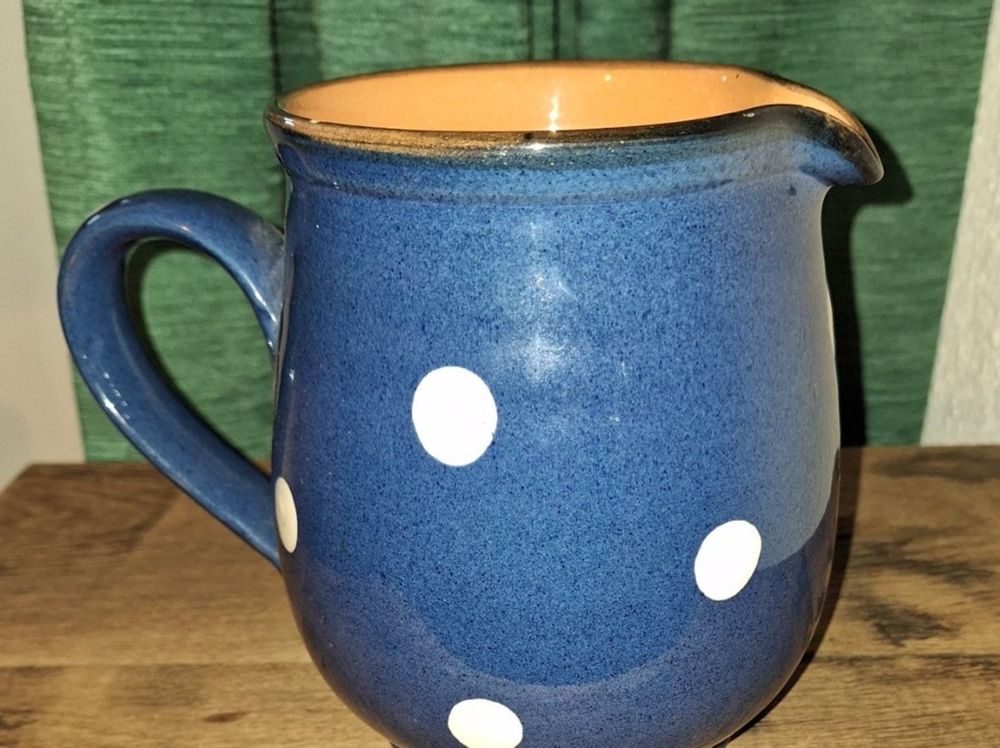 KERAMIK KRUG BLAU WEISS PUNKTE | Kaufen auf Ricardo