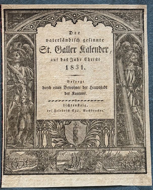 Stich, St. Galler Kalender 1831, K.H. Merz (Gebraucht) in Frauenfeld ...