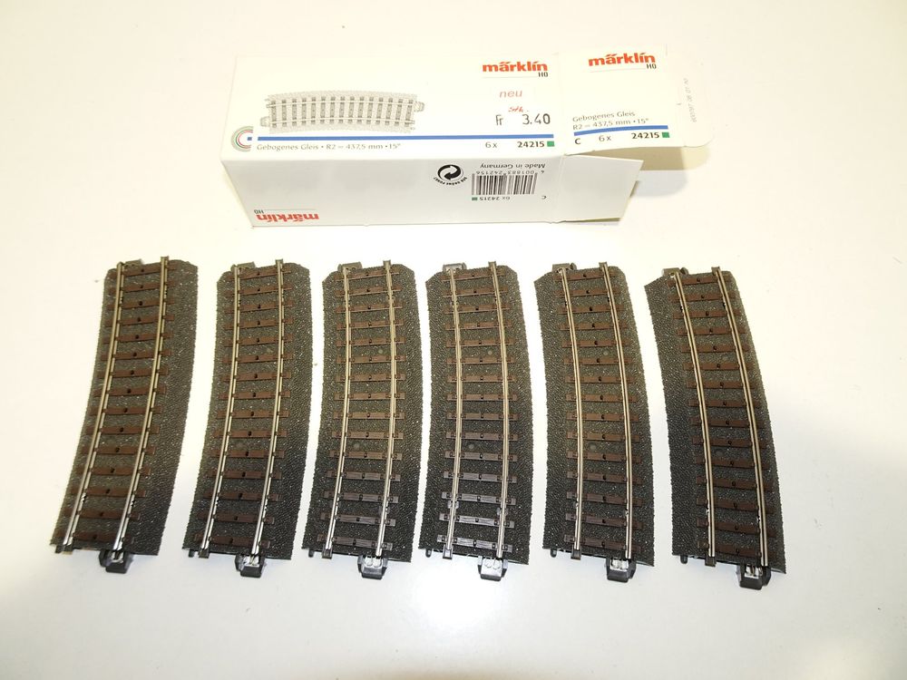 6 Märklin C-Gleis Schienen R2 437,5mm HO 24215 | Kaufen auf Ricardo