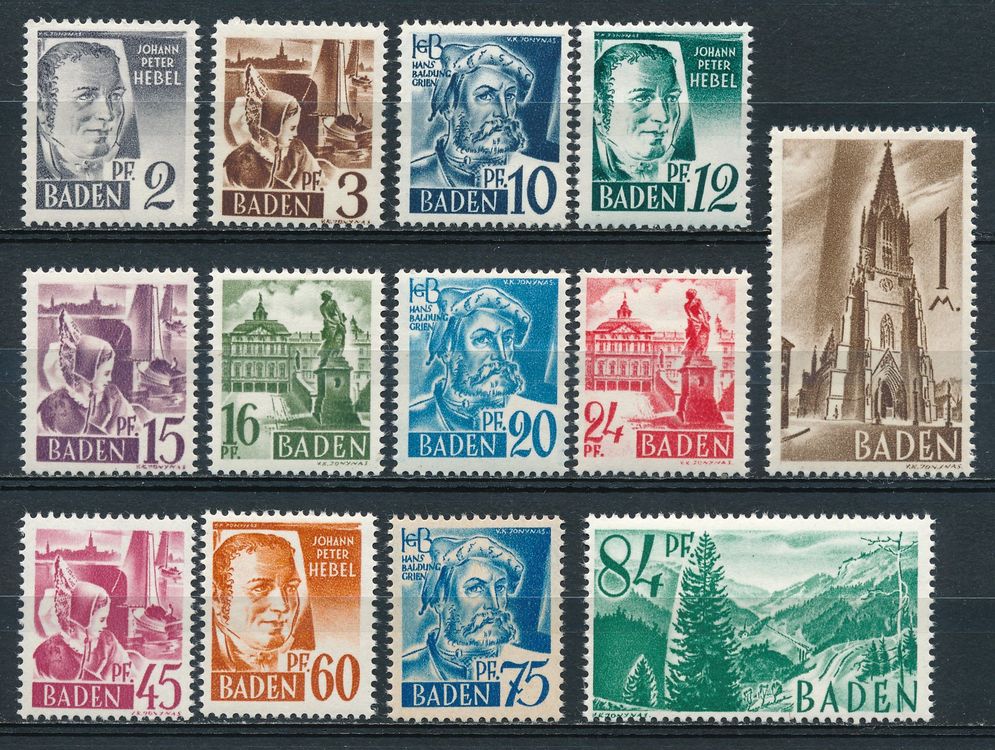 Alliierte Besetzung (Franz. Zone) Baden Mi. 1 - 13 ** (Gebraucht) in für CHF 3 – mit Lieferung ...