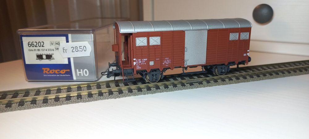 Roco 66202 SBB Güterwagen mit Bremserhaus Gms H0 1:87 NEU (Neu und ...
