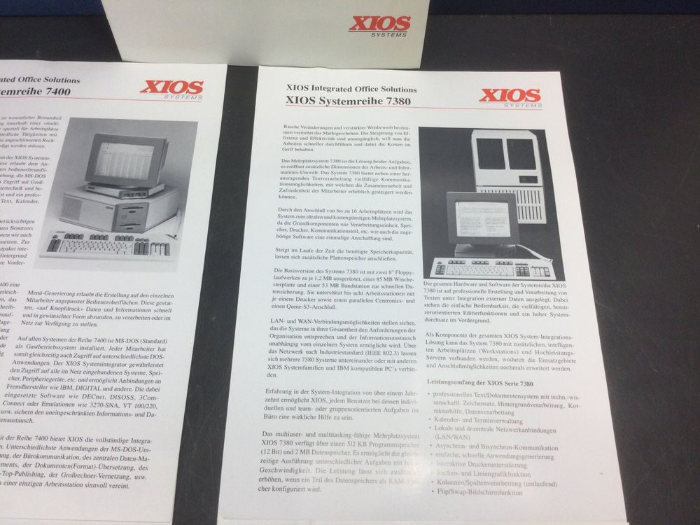 Produktbroschüre für den Computer XIOS Seltene Dokumentation (Gebraucht) in Wangen SZ für CHF 29 ...