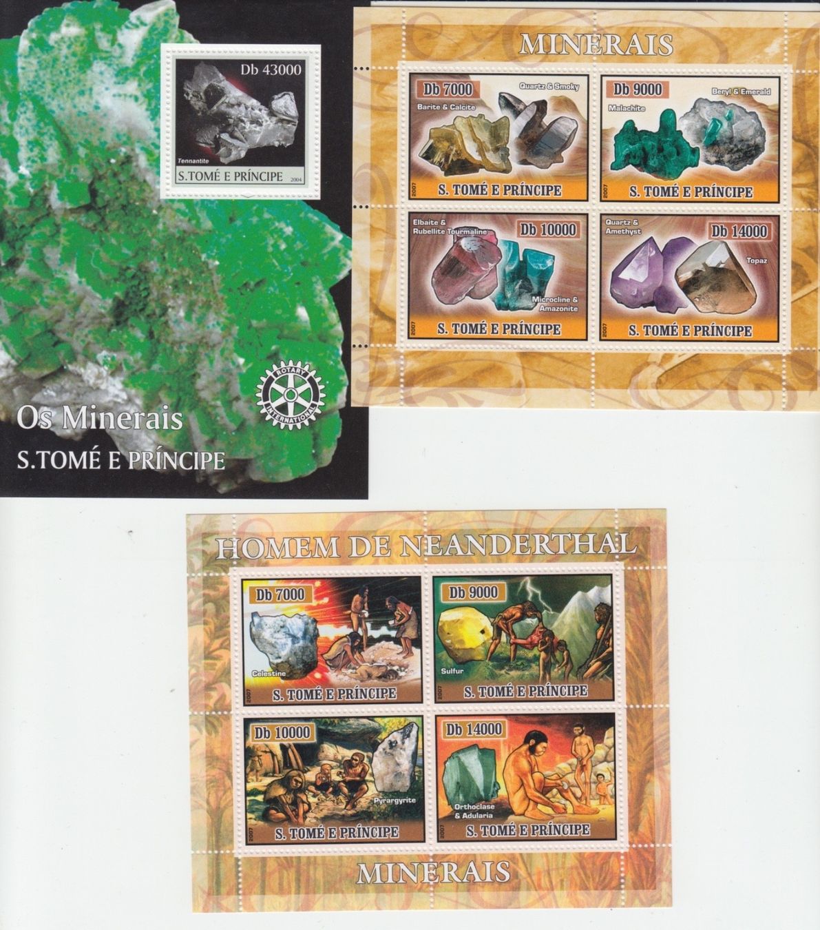 S.Tomé & Príncipe MINERALIEN, MARILYN MONROE, 7 x KB ** (Neuf (Voir ...