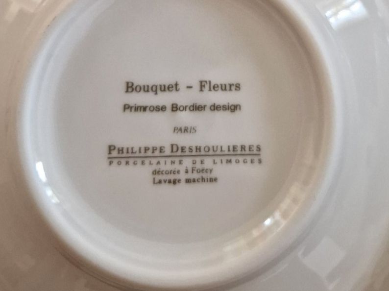 Limoges - 6 petites coupes - décor Pivoine Primrose Bordier (Neuf (Voir ...