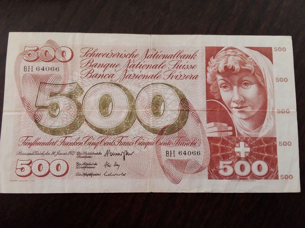 Schweizer 500 franken 1972 | Kaufen auf Ricardo