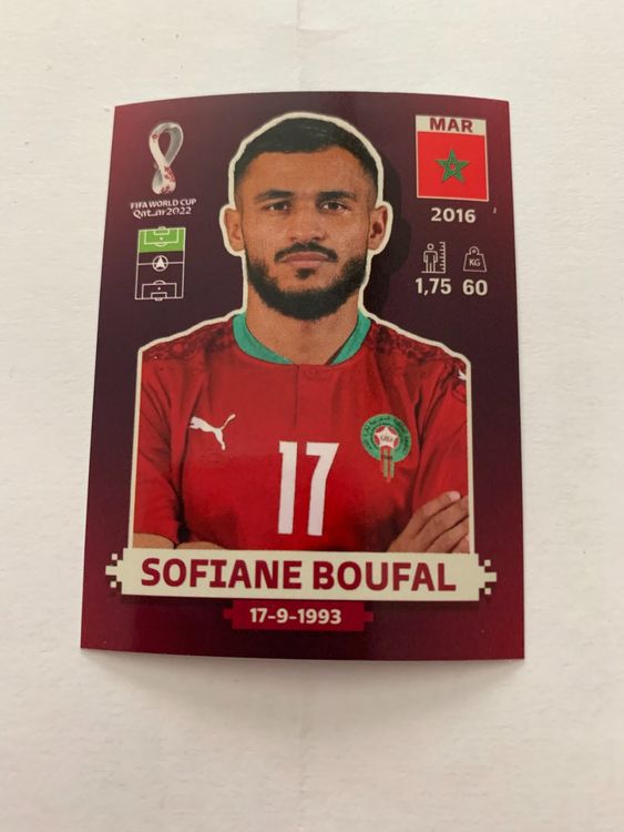 Panini WM 2022 Sofiane Boufal MAR 15 (D'occasion) à Reinach BL pour CHF 0.4 – avec livraison ...