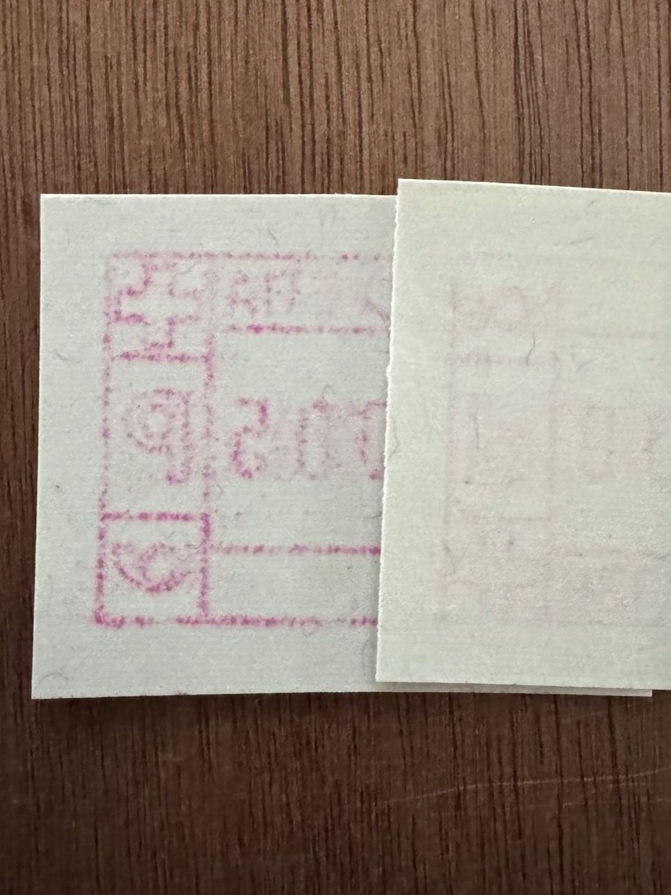 ATM Typ 3 Abklatsch auf der Rückseite, als Vergleich eine (Neu (gemäss ...