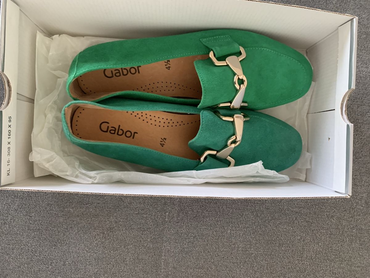 Gabor mocassins en cuir de chevreau vert, taille 37, neuves! (Neuf avec ...