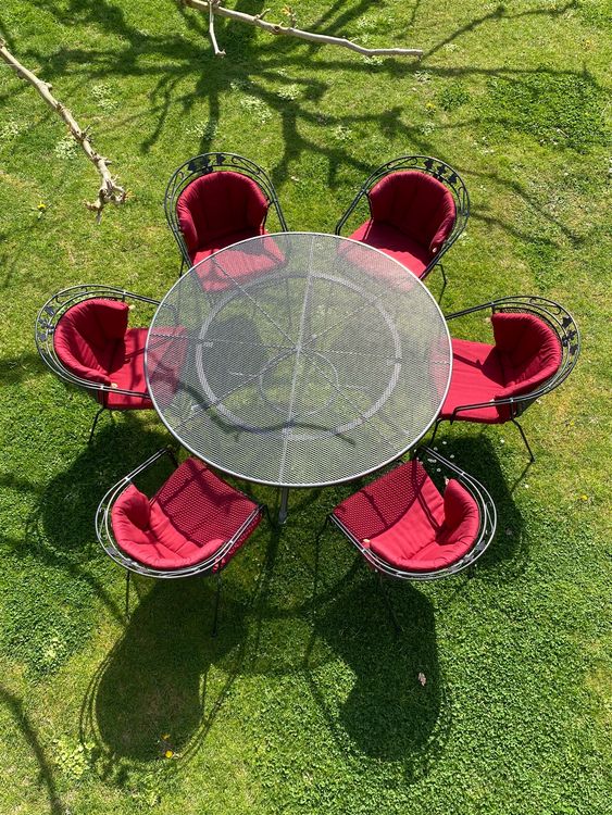 Hunn Gartenmöbel-Set: Streckmetall-Tisch mit Stühlen (Gebraucht) in ...