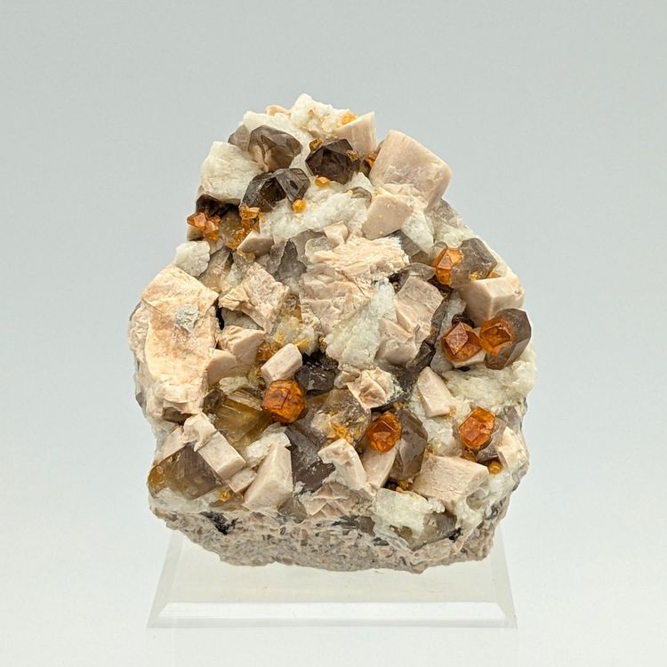 SPESSARTIN, Granat ORANGE mit RAUCHQUARZ und CLINOCHLOR (Neu (gemäss ...