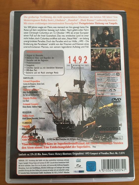 1492 - Die Eroberung des Paradieses - Dvd (Gebraucht) in Arbon für CHF 3 – mit Lieferung auf ...