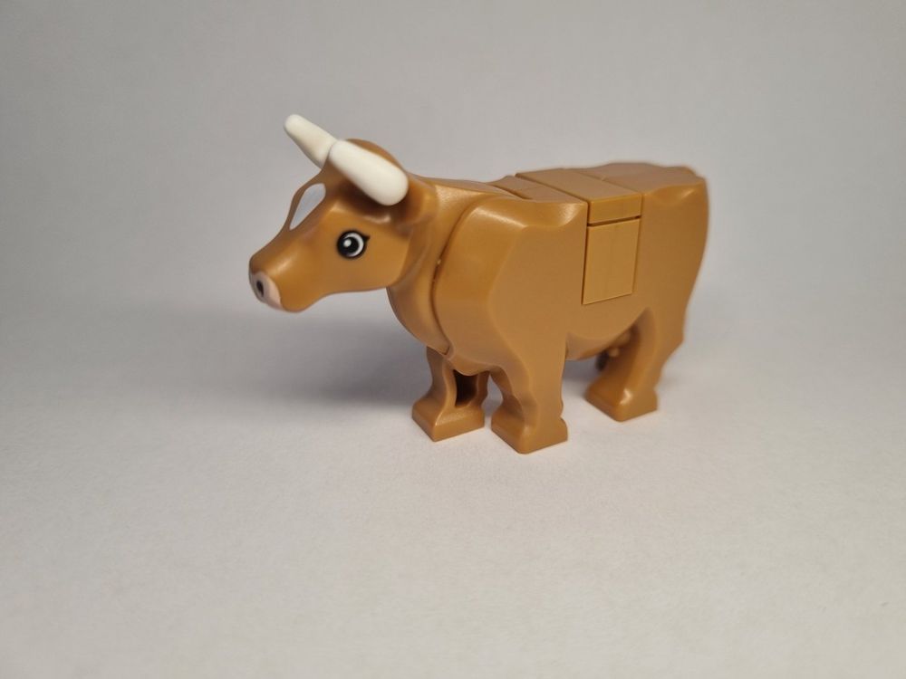 LEGO 64452pb01c03 Medium Nougat Cow with Spot on Head + Horn (Neu ...