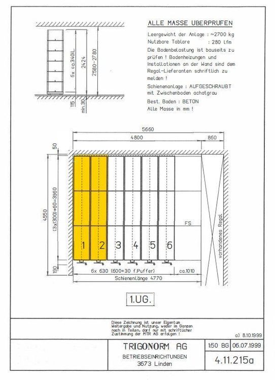 TRIGO Lagerregal verschiebbar, Rollregal, Verschieberegal | Kaufen auf ...