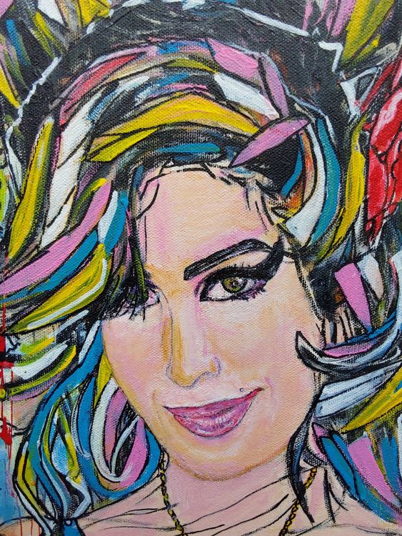 Gemälde Pop Art Amy Winehouse Künstler: Manuela Reitz (Neu (gemäss ...