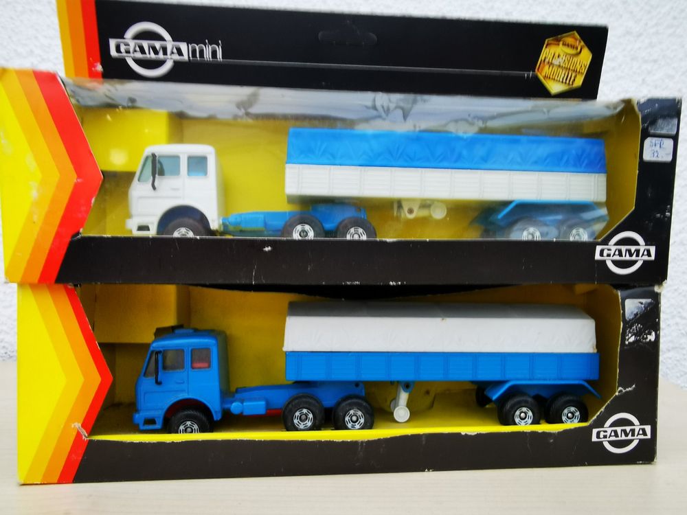 2 Stück GAMA 1/60 Mercedes LKW in Orig.verpackung 70er Jahre | Kaufen auf Ricardo