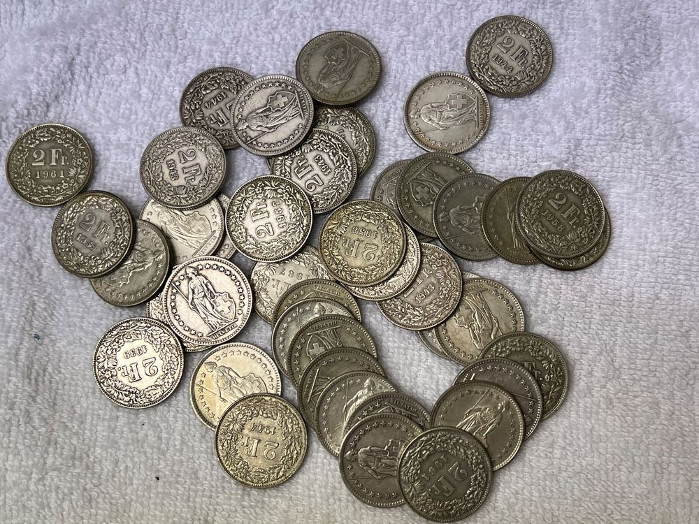 Schweiz - Silbergeld 2 Franken (Gebraucht) in Zürich für CHF 245 – mit Lieferung auf Ricardo kaufen