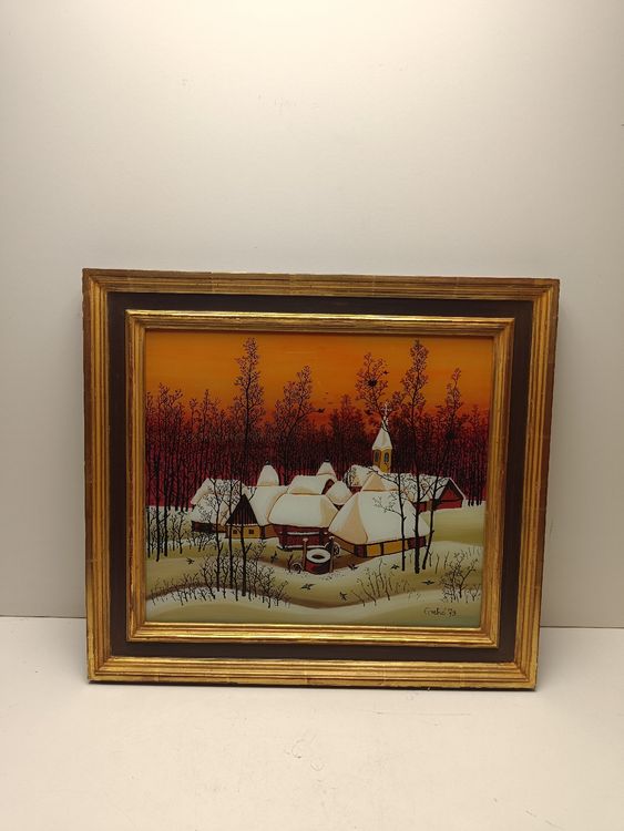 Winterlandschaft Gemälde, signiert. (Gebraucht) in Aarau für CHF 40 – nur Abholung auf Ricardo ...