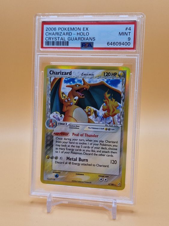 Charizard Holo - 4/100 - EX Crystal Guardians - PSA Mint 9 (Neu (gemäss ...