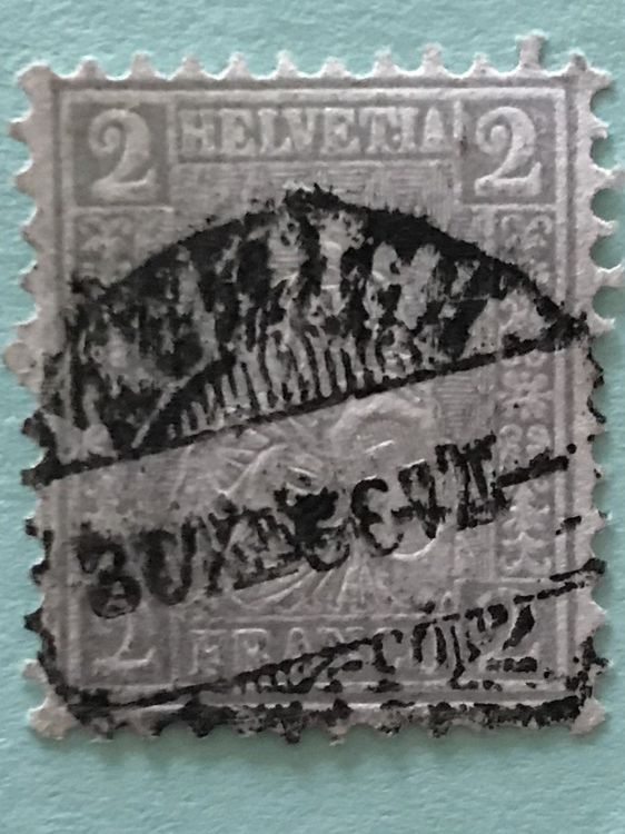 Timbre 2Rp, N.28 papier blanc avec défaut, le 2 en bat.1862 | Kaufen ...