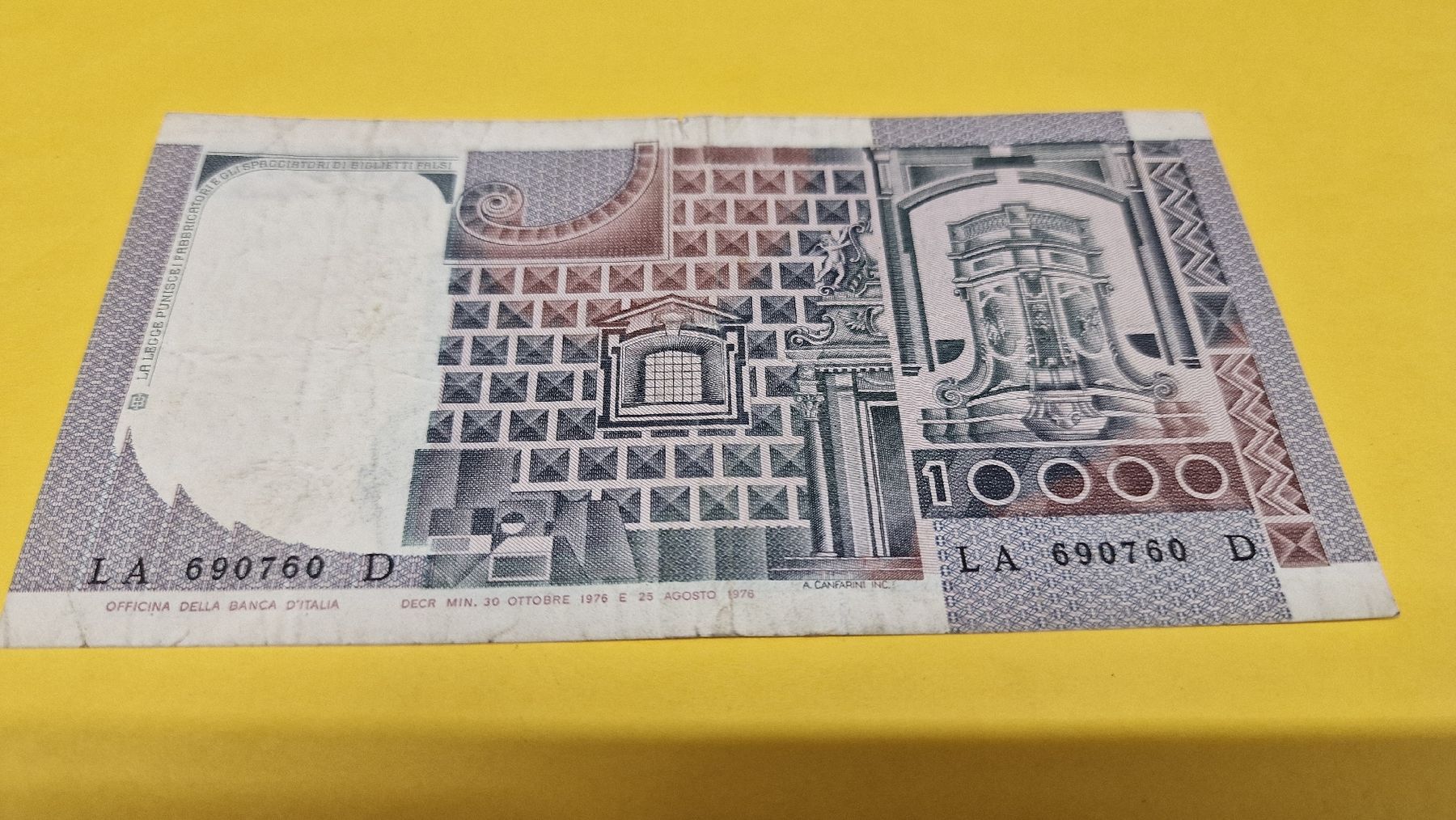 Italienische 10'000 Lire Banknote - Seltenes 1976 (Gebraucht) in ...