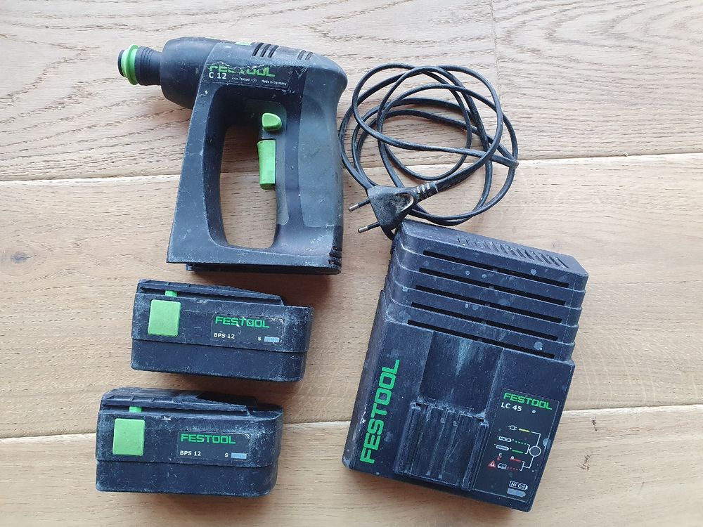 Festool C12 Akkuschrauber Ladegerät LC45 2 Akkus BPS12 Kiste (Gebraucht ...