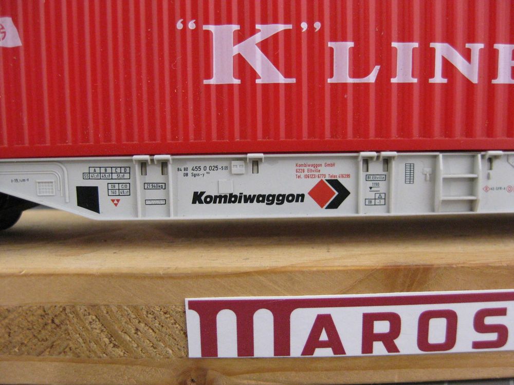 Fleischmann 5247 Kombiwaggon K-Line Containerwagen, mit OVP, (Gebraucht ...