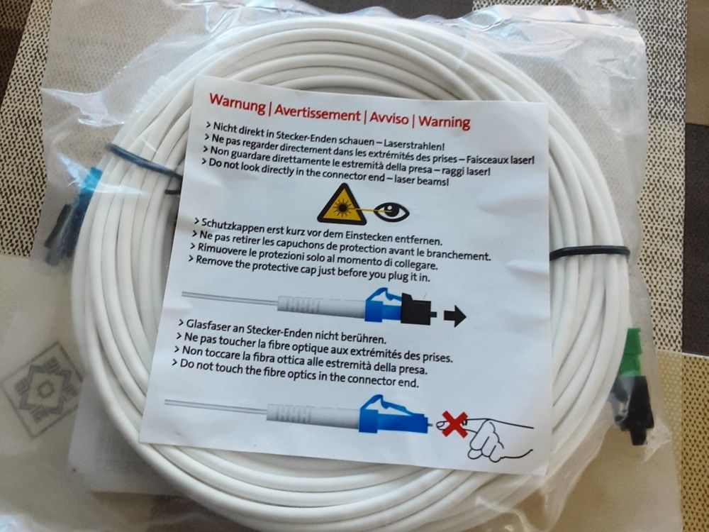 Glasfaserkabel für Router Fibre 10m günstig (Neu und originalverpackt ...