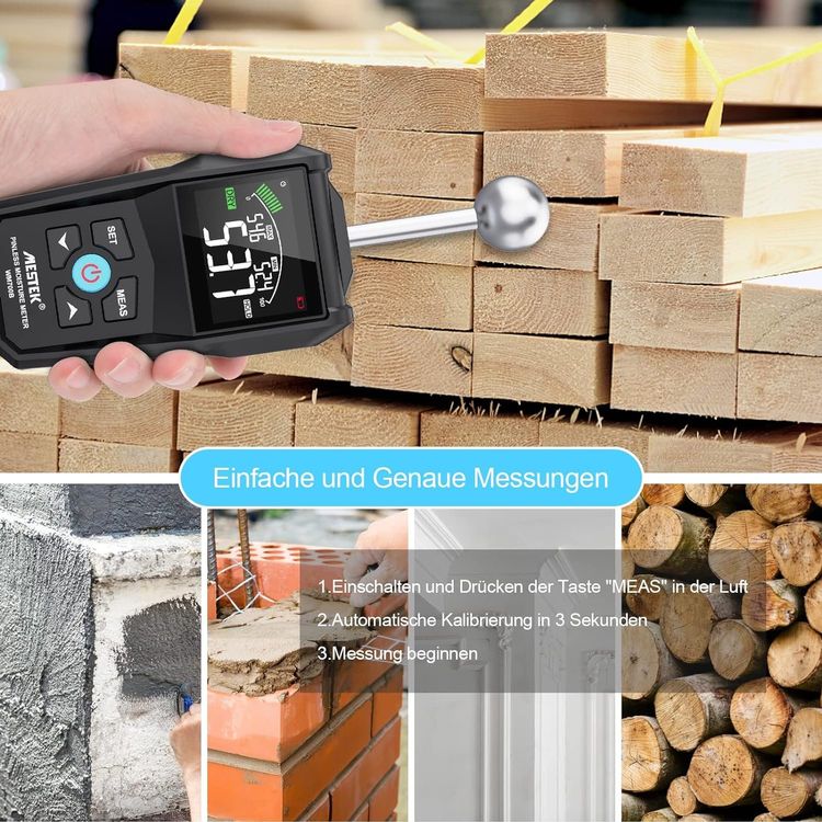 Pro Feuchtemessgerät kontaktlos mit Digitale LCD Display (Neu und ...