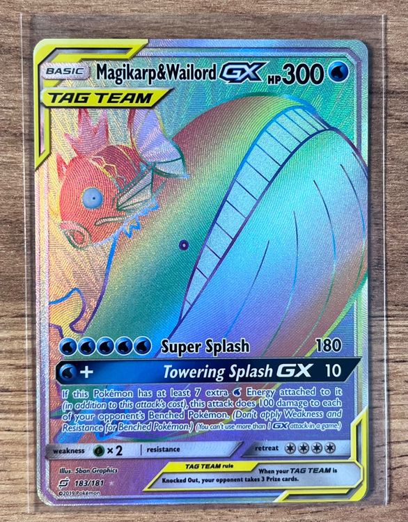 Magikarp & Wailord GX RAINBOW 183/181 Pokemon Team Up (Neu (gemäss ...