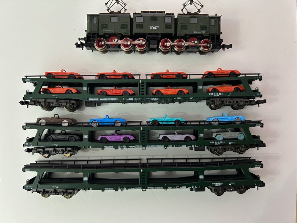 Roco N E-Lok BR 191 001-7 DB Analog + 3 Autotransportwagen (Gebraucht) in Neerach für CHF 56 ...