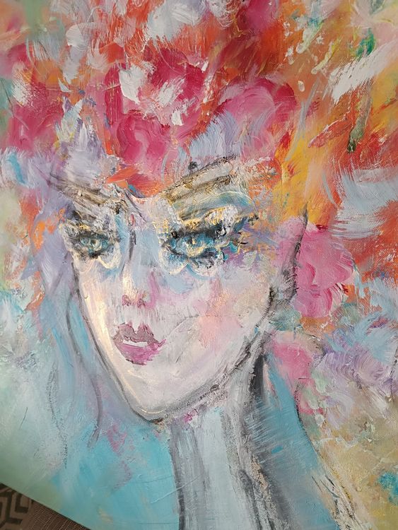 Acrylbild auf Leinwand, Unikat Miss Springl 90x90 cm | Kaufen auf Ricardo