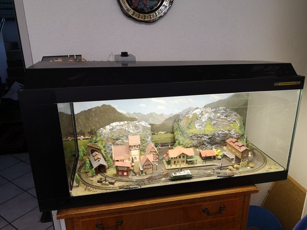 Modelleisenbahn-Anlage Spur N in Aquarium! | Kaufen auf Ricardo