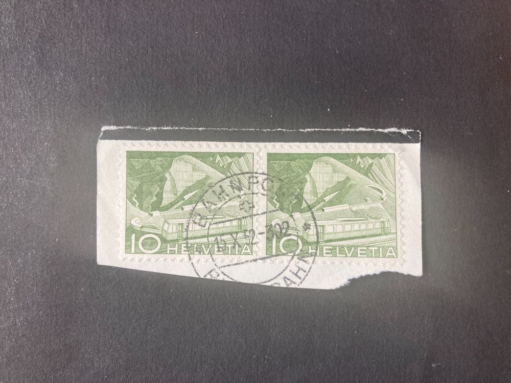 Schweiz 1952 Bahnpost Vollstempel 15.X.52-302 Paar Bergbahn (Gebraucht) in Liestal für CHF 1 ...