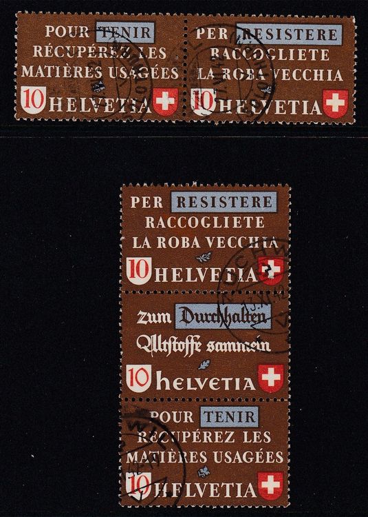 1942 Altstoff Zusammendruck: Zunr. Z33e, Z36c, Kat. 175,- | Kaufen auf Ricardo