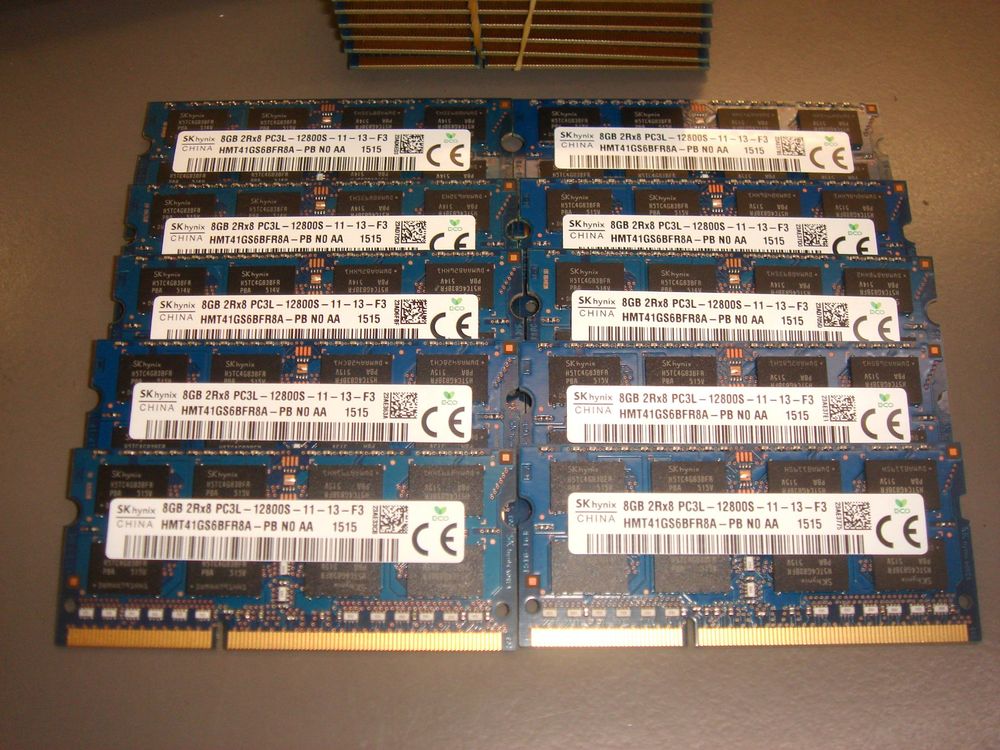 10 stück 8gb ddr3 PC3L 12800 (1600) RAM für Laptop. (Gebraucht) in St ...