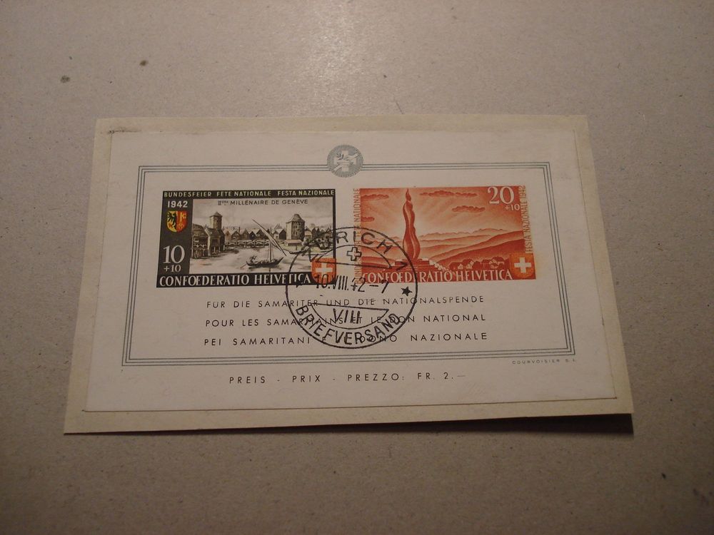 Block Pro Patria 1942, gestempelt, auf Abschnitt | Kaufen auf Ricardo