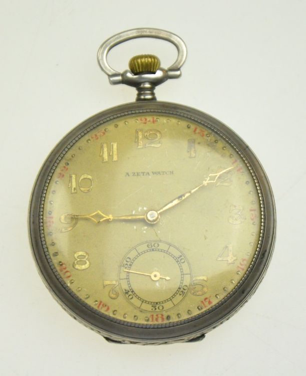 Taschenuhr aus Silber, A. Zeta Watch, läuft (Gebraucht) in Wettingen ...