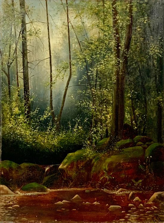 1896 Antikes Waldszene Gemälde Monogrammiert R.M (Gebraucht) in Root für CHF 100 – mit Lieferung ...