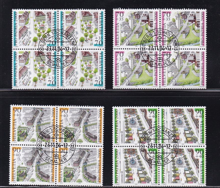 24 Stk. Pro Patria Viererblocks 2000-2005, teilw. ET (Gebraucht) in Münchwilen AG für CHF 12 ...