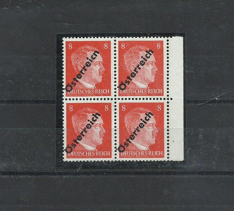 DEUTSCHES REICH 4 er BLOCK ADOLF HITLER 1945 UEBERDR. A. (Neu (gemäss ...