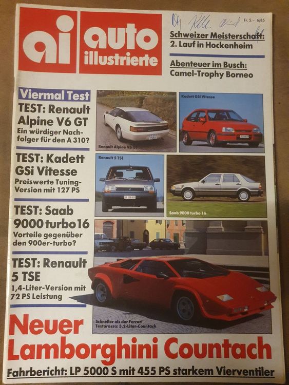 AI 6/85 Countach Alpine V6 GT Saab 9000 T16 Renault 5 xx | Kaufen auf ...