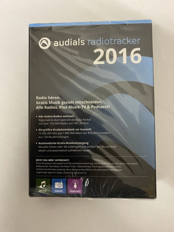 Audials Radiotracker 2016 - Musik gratis mitschneiden🎵📻🎧 (Neu und originalverpackt) in Basel für ...
