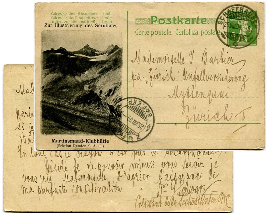 5 Rp.Tellknabe Postkarte. Priv.Zudruck Martinsmaad Klubhütte (Gebraucht) in Solothurn für CHF 40 ...
