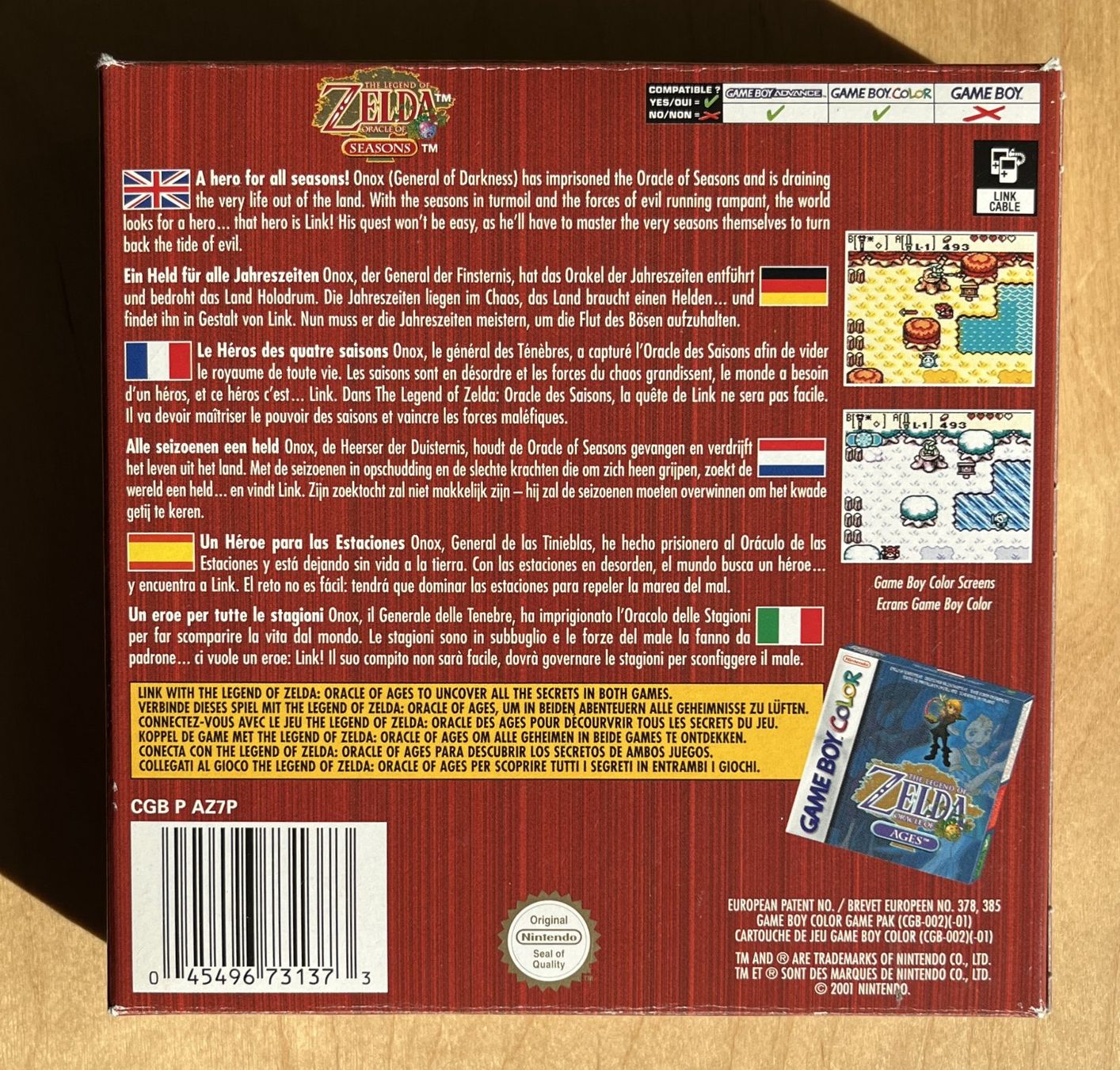 Zelda Oracle of Seasons mit OVP Game Boy Color Deutsch (Gebraucht) in ...