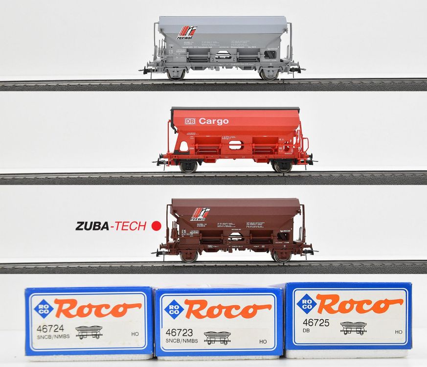 Roco 3x Selbstentladewagen der DB-Cargo/SNCB, H0 GS mit OVP (Gebraucht ...