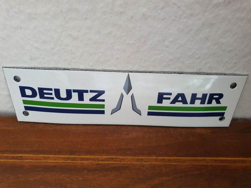 Emailschild Deutz Fahr Logo Traktor Emaille Schild Reklame | Kaufen auf ...