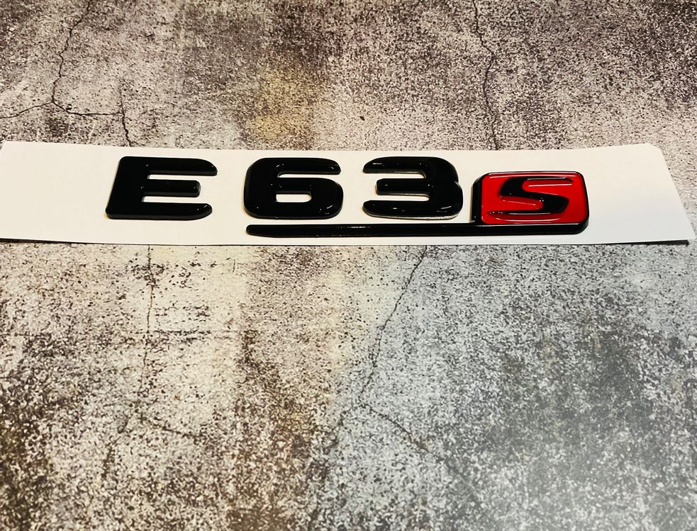Mercedes AMG E63 S Emblem Schriftzug Neu In Schwarz/Rot (Neu und ...
