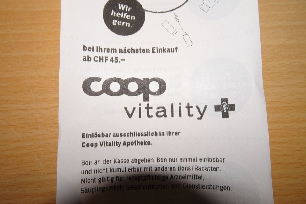 + 1000 Superpunkte bei Einkauf ab 45 Franken Coop Vitality (Neu (gemäss Beschreibung)) in ...