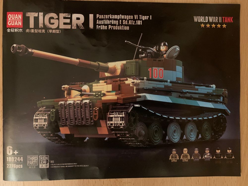Panzer Tank Tiger 2276 Teile Neu Inkl BA Lego Kompatibel (Neu (gemäss ...