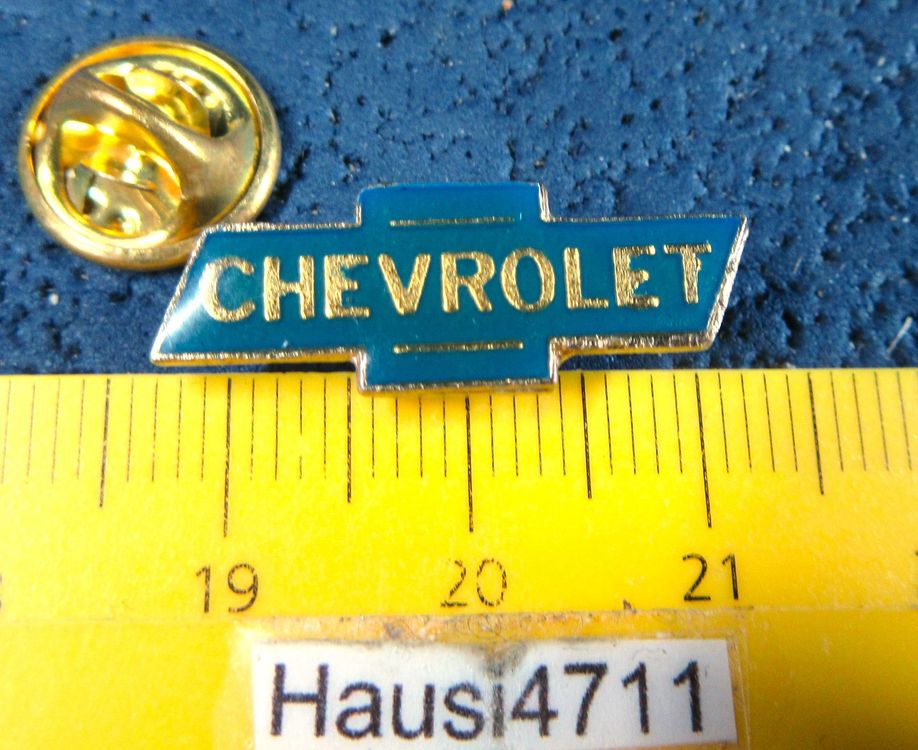 CHEVROLET US-CAR AURO LOGO SCHMUCK-PIN GLASIERT GOLDIG 25mm (Gebraucht ...